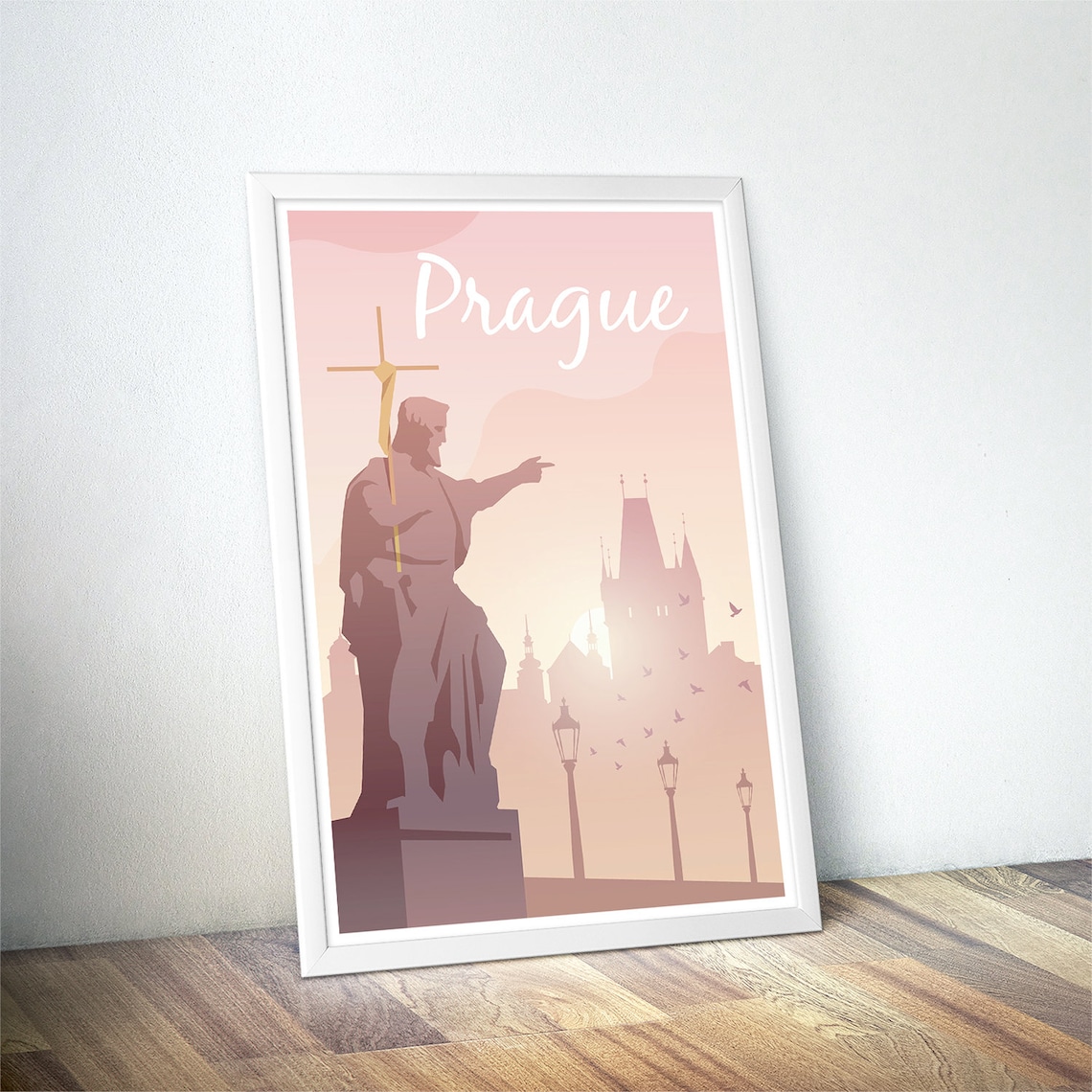 Prague Poster Vintage Travel Poster Minimalist Art Prints - Etsy
