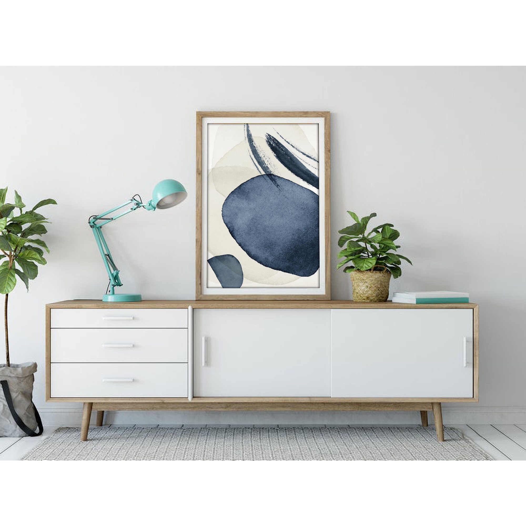 Bluey Watercolor Abstract Wall Art No.7 Modern Minimalist | Etsy