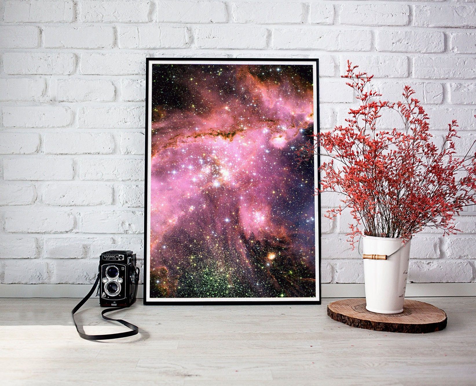 Astronomy Gifts Space Poster Pink Nebula Outer Space Art | Etsy