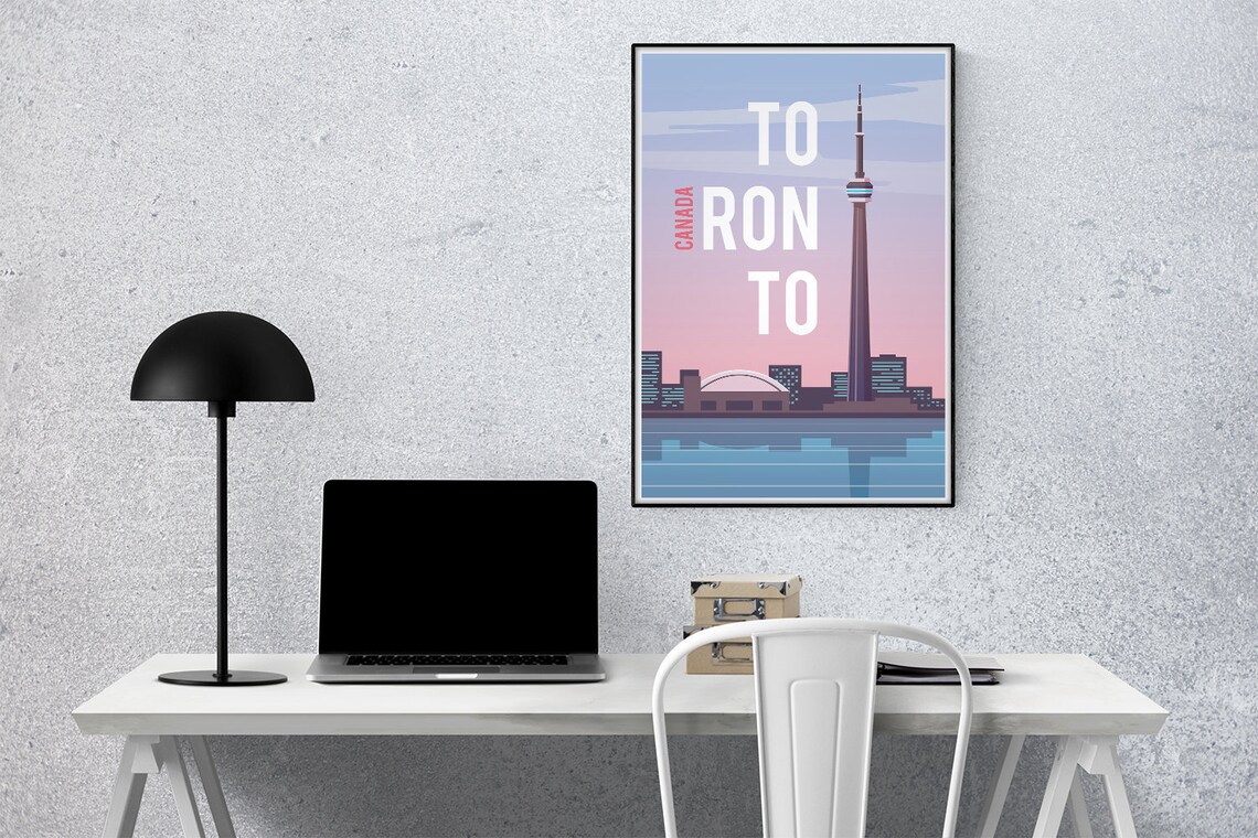 Toronto Poster Vintage Travel Poster Minimalist Art Prints - Etsy