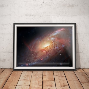 Hubble M106 Galaxy Wall Print Astronomy Gifts - Original Galaxy Art ...