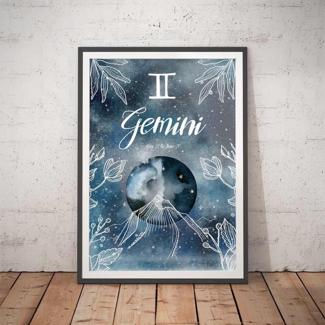 Gemini Print - Gemini Poster / Gemini Gift / Gemini Zodiac Gift ...