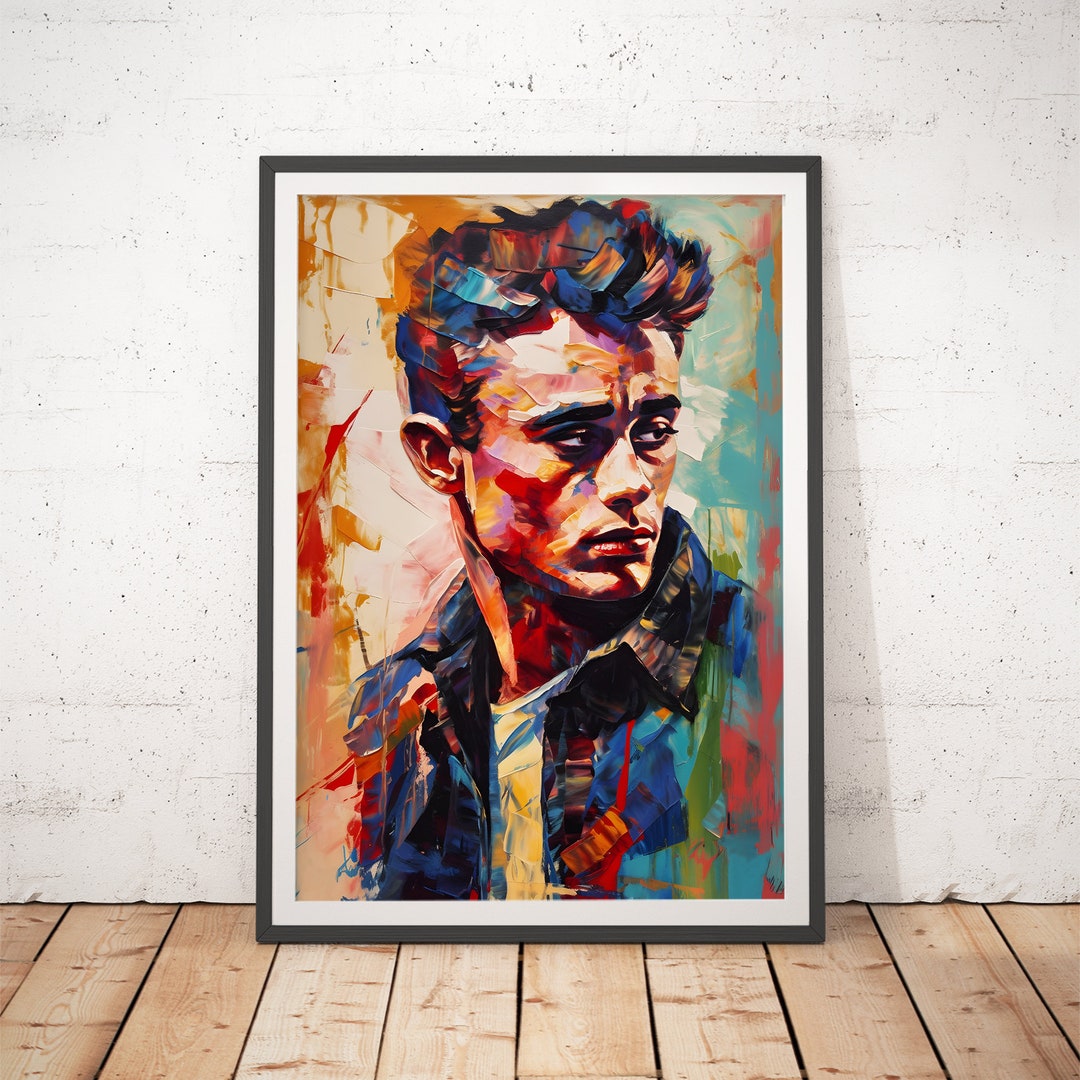 James Dean Print: Abstract Impressionist Painting, Rebel Without a ...