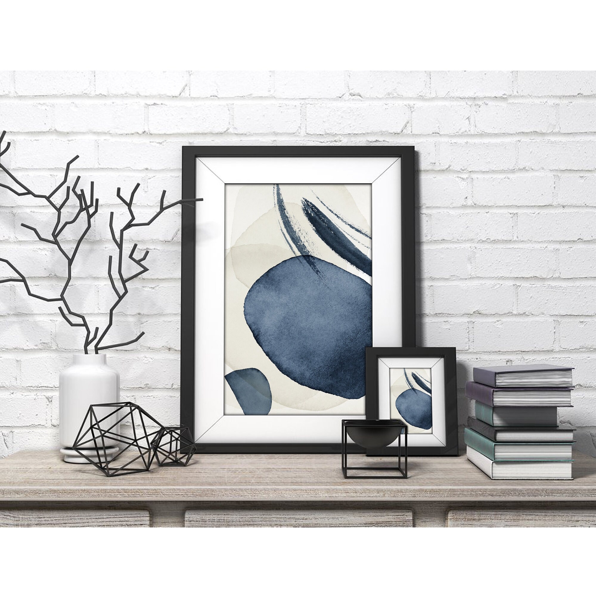 Bluey Watercolor Abstract Wall Art No.7 Modern Minimalist | Etsy