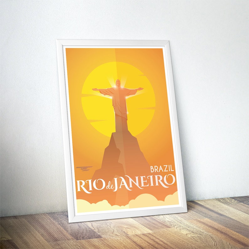 Rio De Janeiro Poster Vintage Travel Poster Minimalist Art - Etsy