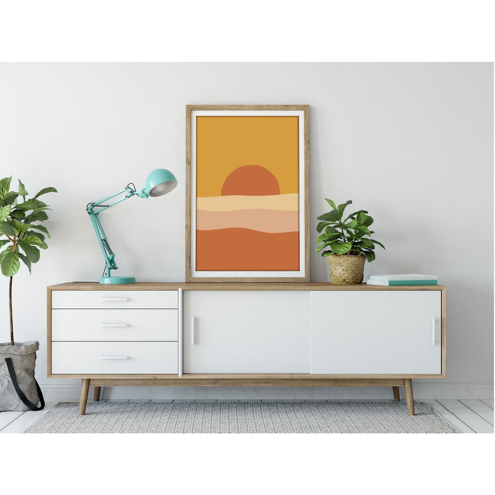 No.20 Geometric Sunset Print Abstract Landscape Print | Etsy