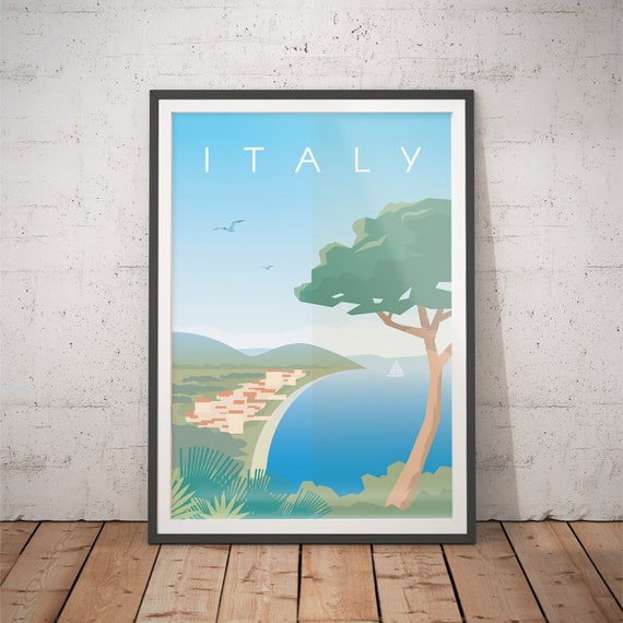 Italy Poster Vintage Travel Poster Minimalist Art Prints | Etsy