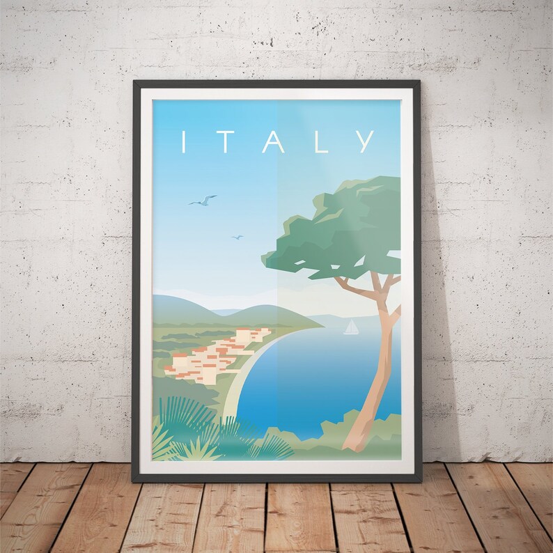 Italy Poster Vintage Travel Poster Minimalist Art Prints - Etsy