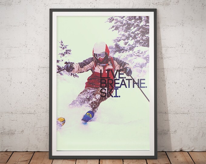 Skiing Art, Butter Definition Print, Sport Gifts for Him, Landscape ...
