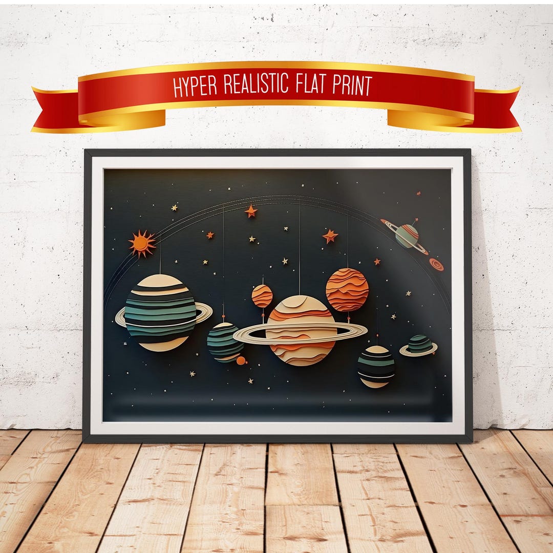 Planets Paper-cut Art Print: Whimsical Nursery Wall Decor - Etsy