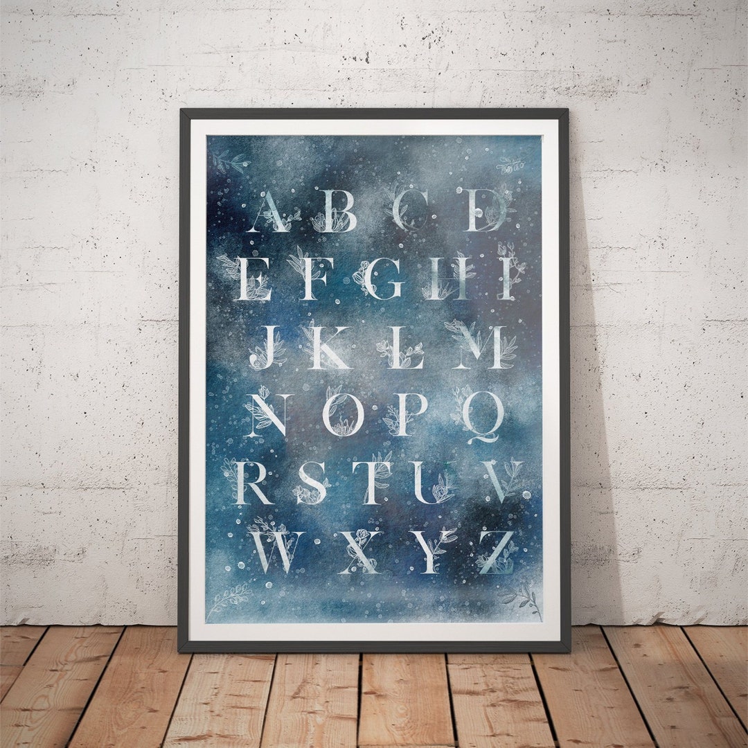 Alphabet Poster - Mindfulness Gift / Constellation Print / Celestial ...