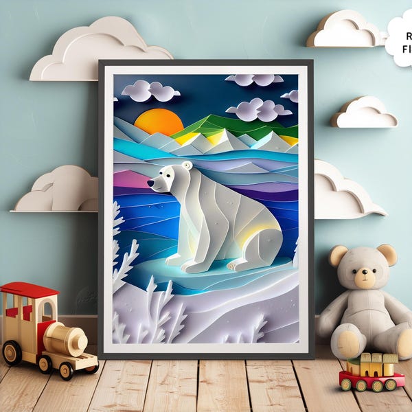 Polar Bear Wall Art - Etsy