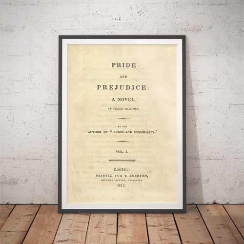 Pride and Prejudice Print Literary Art Poster Jane Austen - Etsy