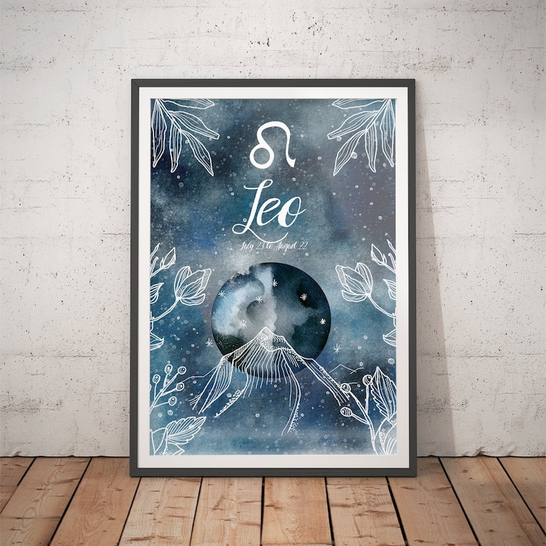 Leo Print Leo Poster / Leo Gift / Leo Zodiac Gift / Zodiac - Etsy