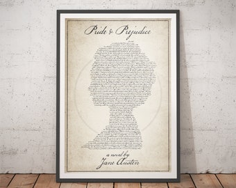 Pride and Prejudice Poster Literary Prints Literary Gifts | Etsy