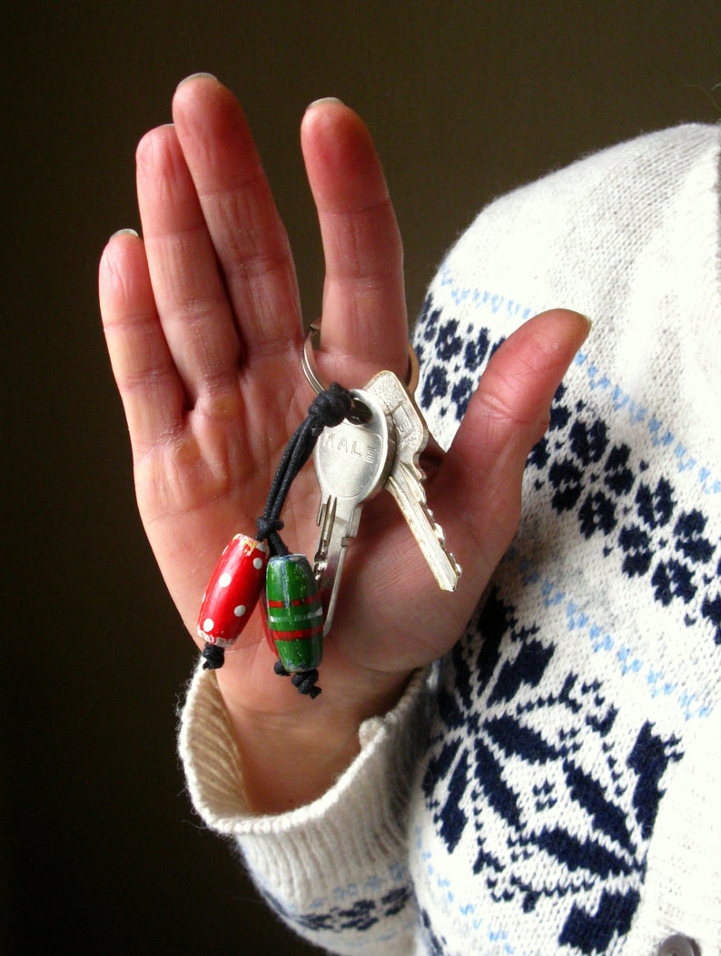 Keychain on a Backpack Key Chain of Wooden Beads Gift for Girls Beads ...