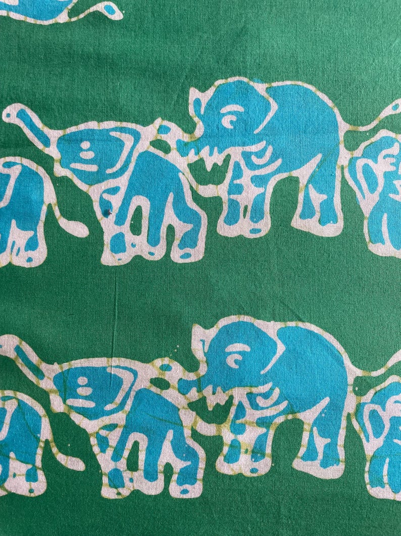Elephants Batik Print Cotton Scarf - Etsy