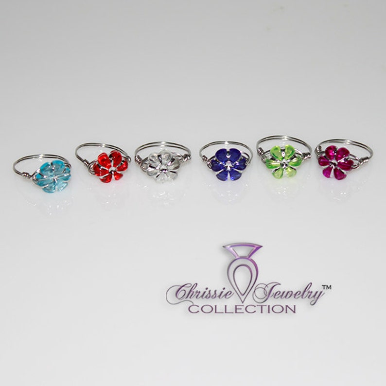 Handcrafted Purple Lucite Acrylic Flower Little Girls Rings - Etsy