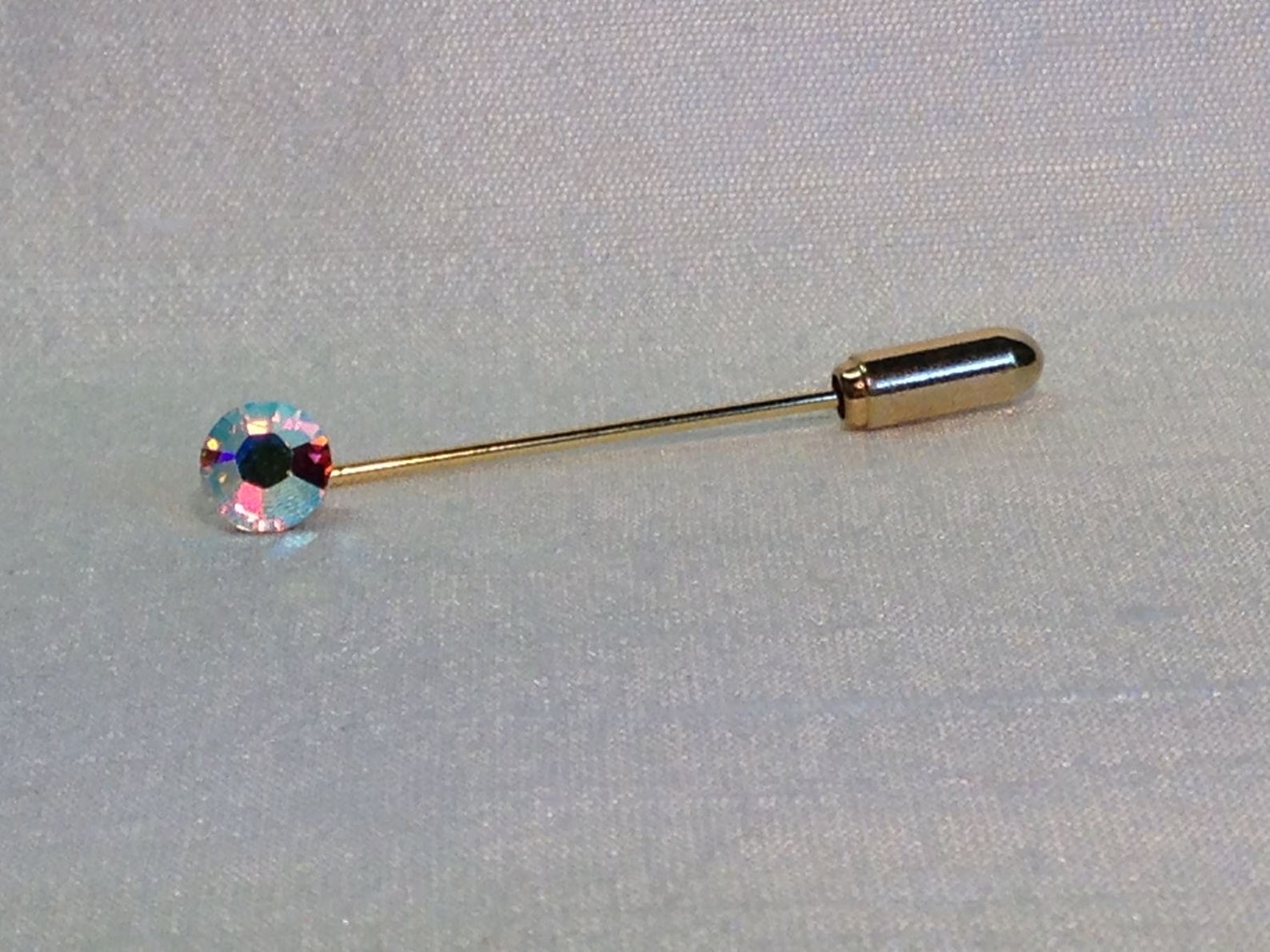 AB Crystal Cravat/tie Pin. Available in Silver or Gold Plated Pin ...