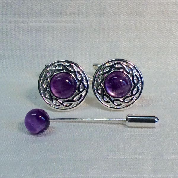 Amethyst Cufflinks - Etsy