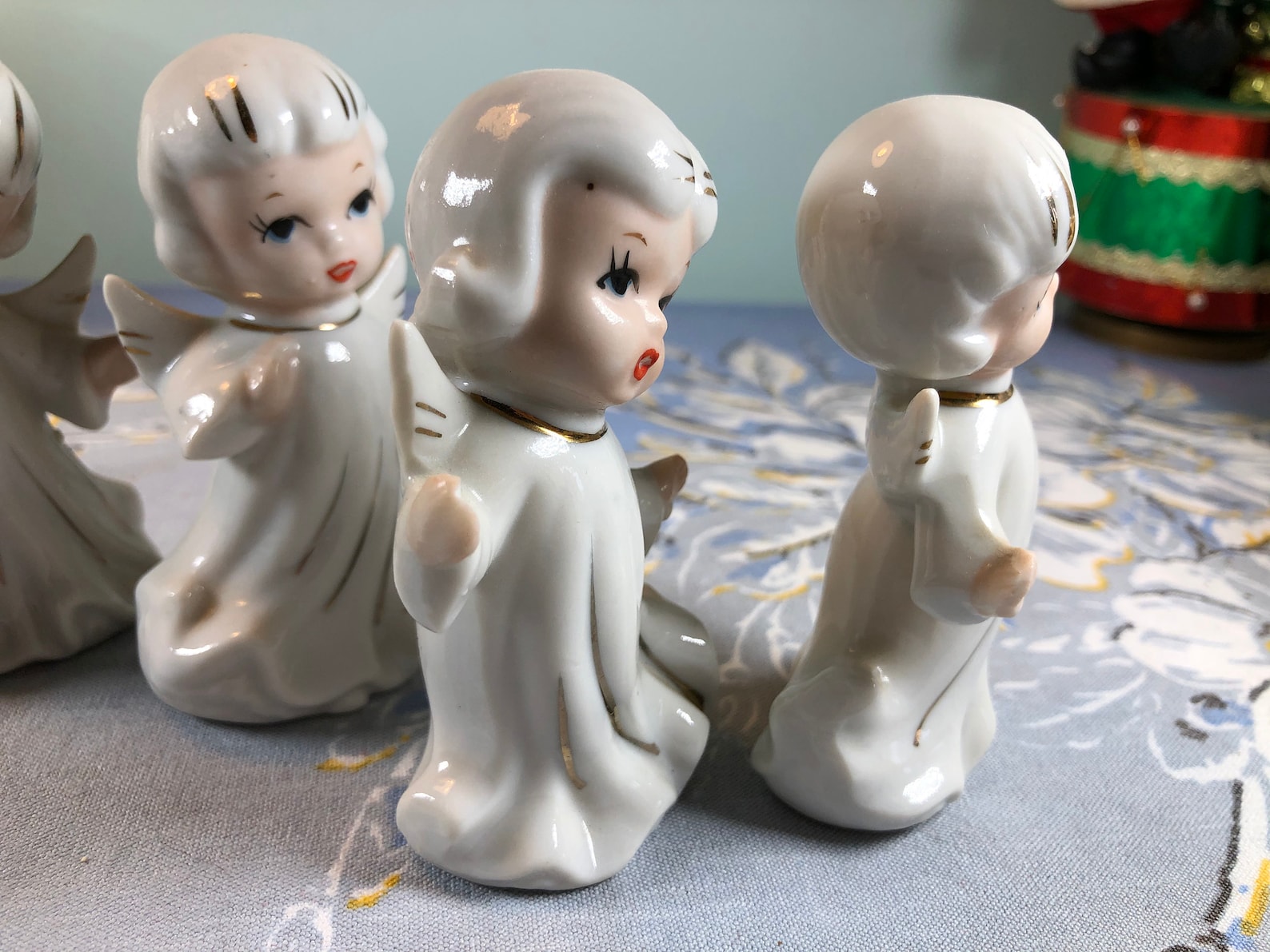 Vintage Adorable Angel Set-set of 4 Angels-white Gowns-gold | Etsy