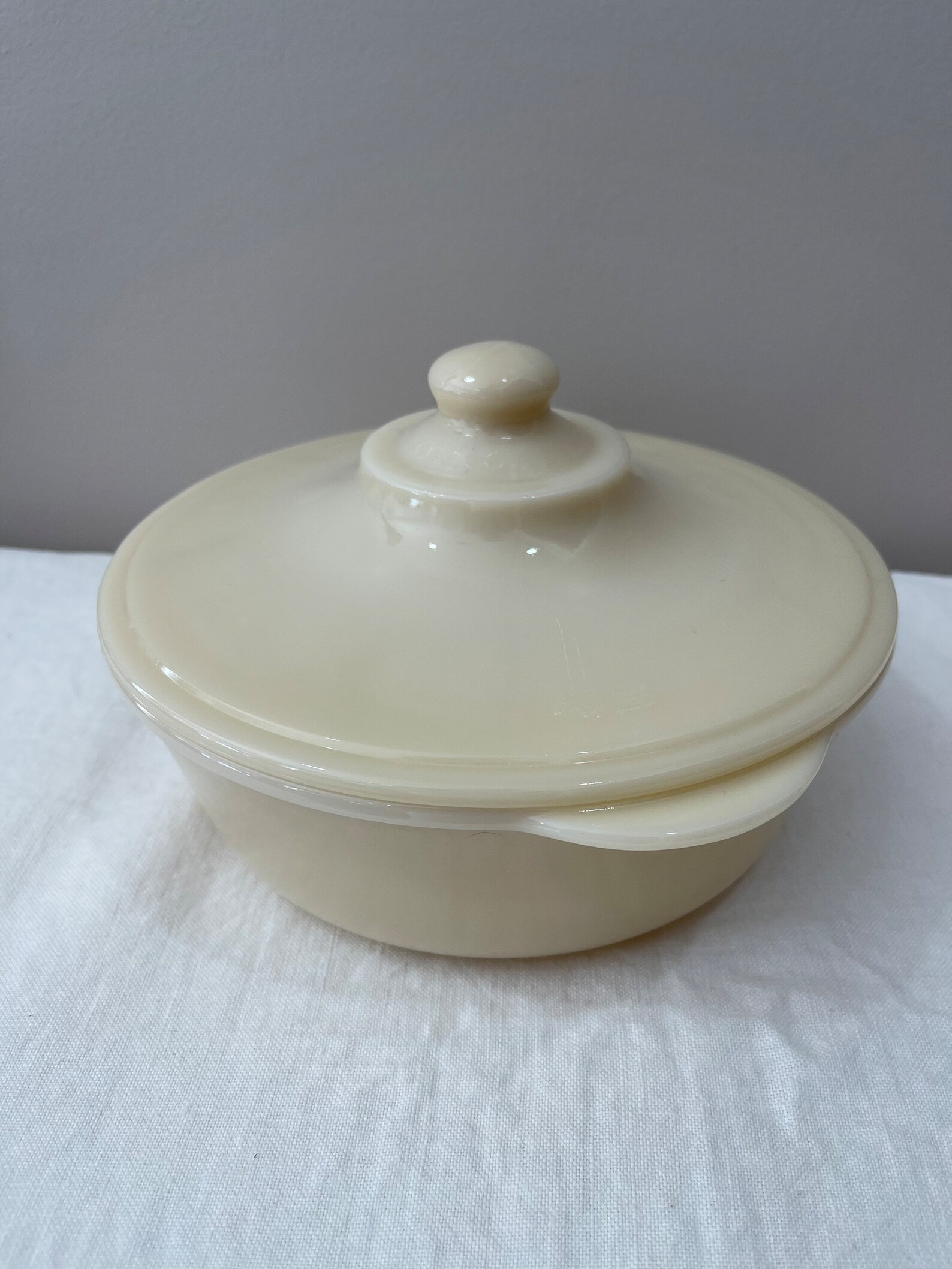 Vintage Fire King Ivory Philbe Glass 2 Piece Casserole - Etsy