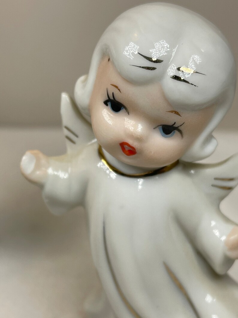 Vintage Adorable Angel Set-set of 4 Angels-white Gowns-gold - Etsy
