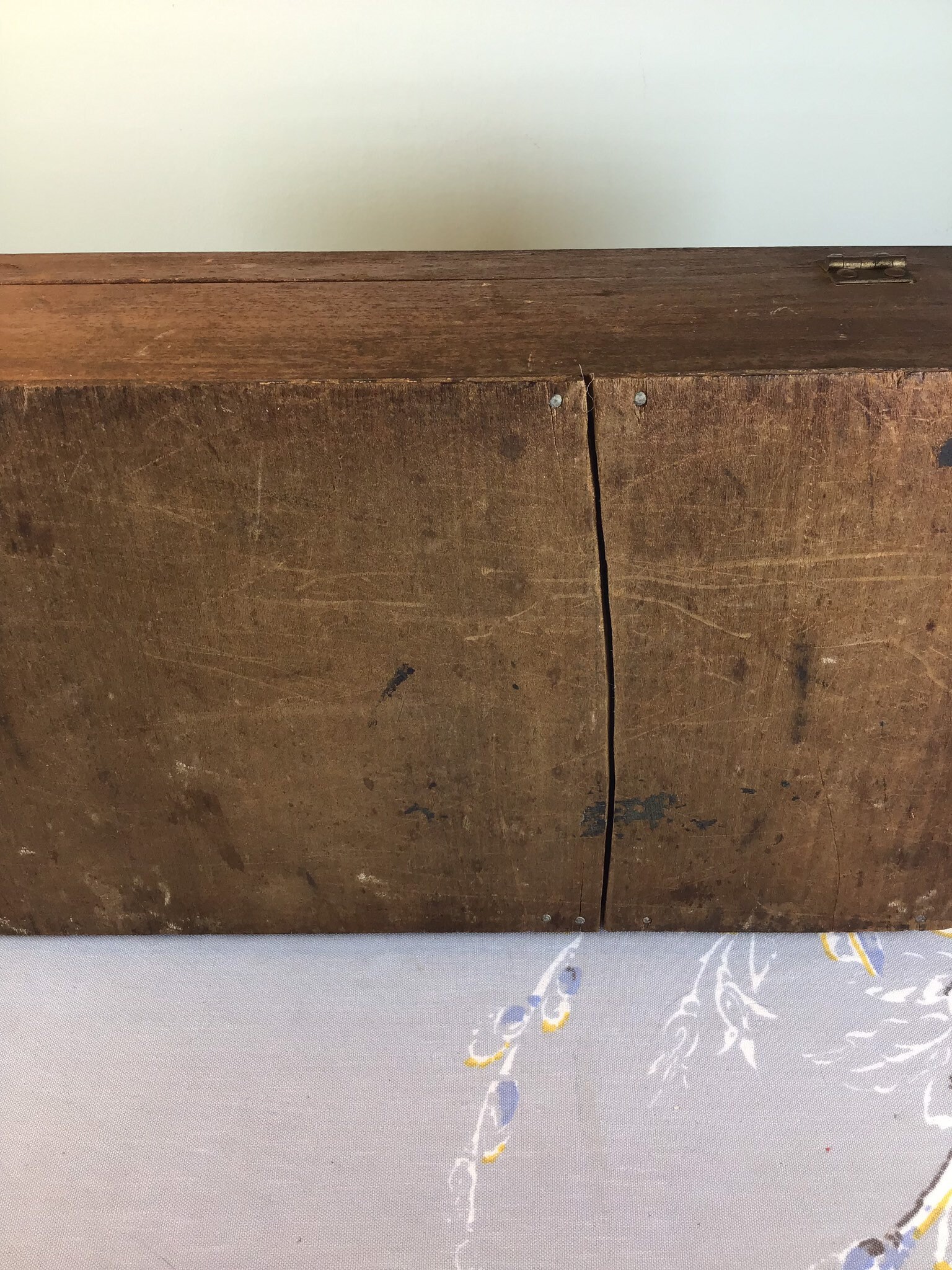 Vintage handmade wood box with advertising-antique wooden | Etsy