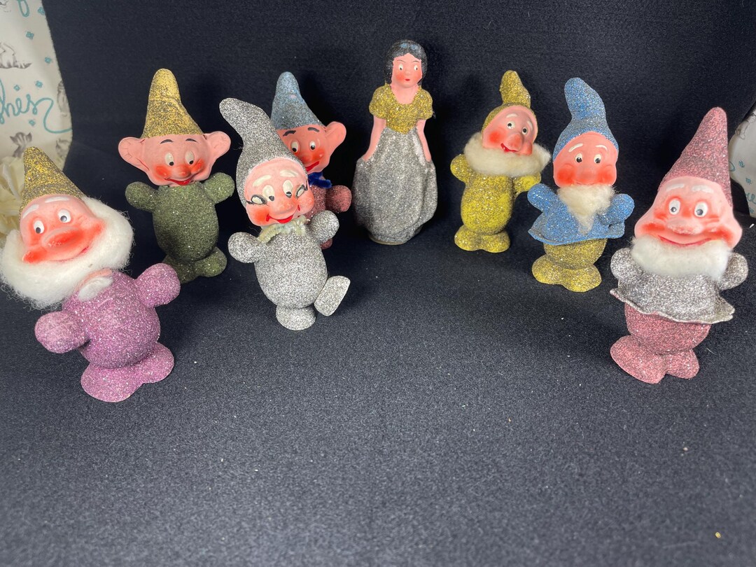 Vintage/antique 1930/40s German Putz Mica Glitter Snow White and the ...