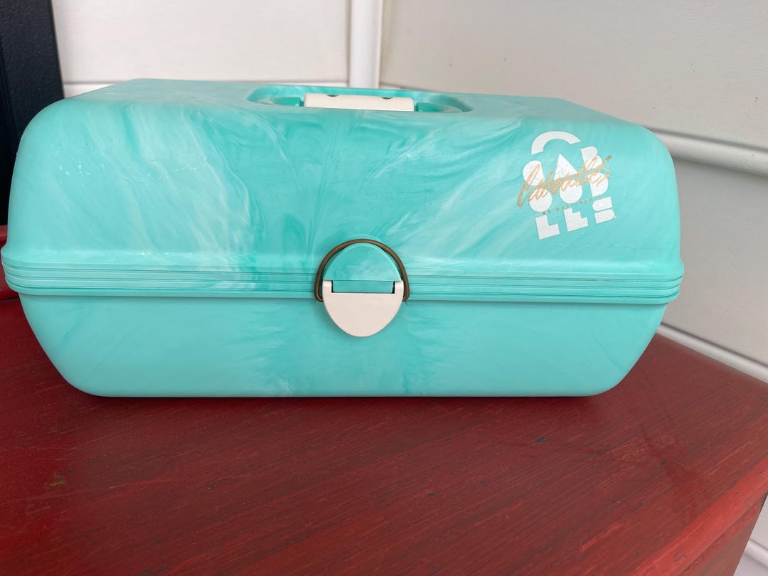 Vintage Caboodles of California Model 2630 Teal Marble Swirl Tiered ...