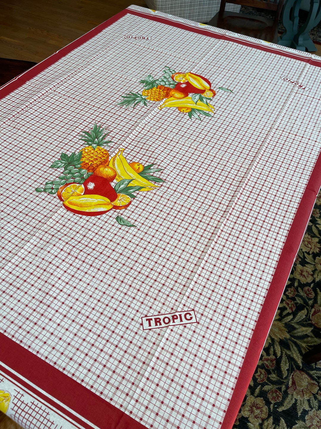 Vintage 1980s NOS Tropical Fruit Tablecloth-all - Etsy