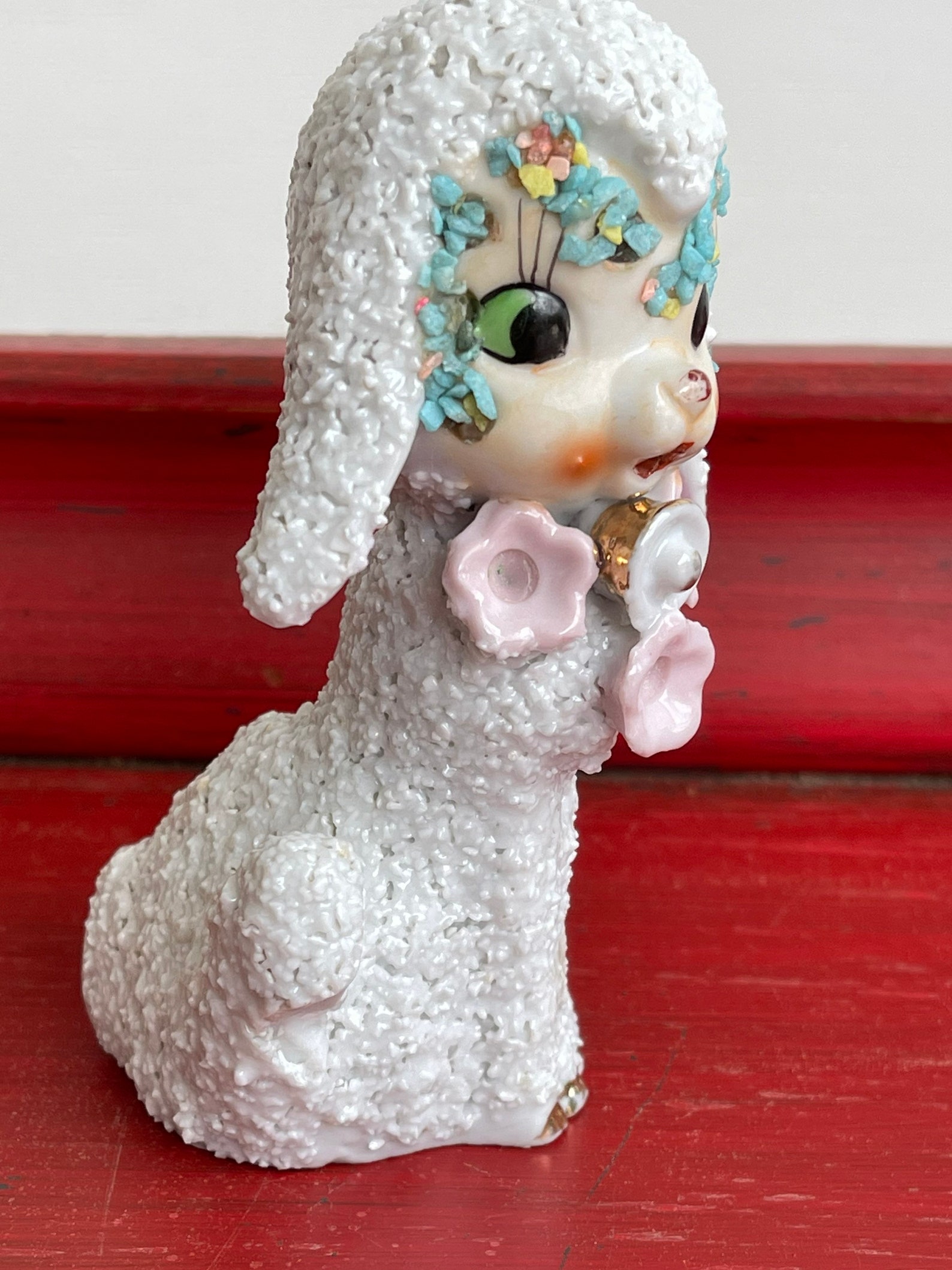 Vintage Sugar Lamb With Flowers-kitschy-mid Century-collectible Kitsch ...