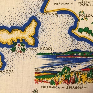 NOS Toscana Etruria Map White Cotton Wall Hanging Wall - Travel ...