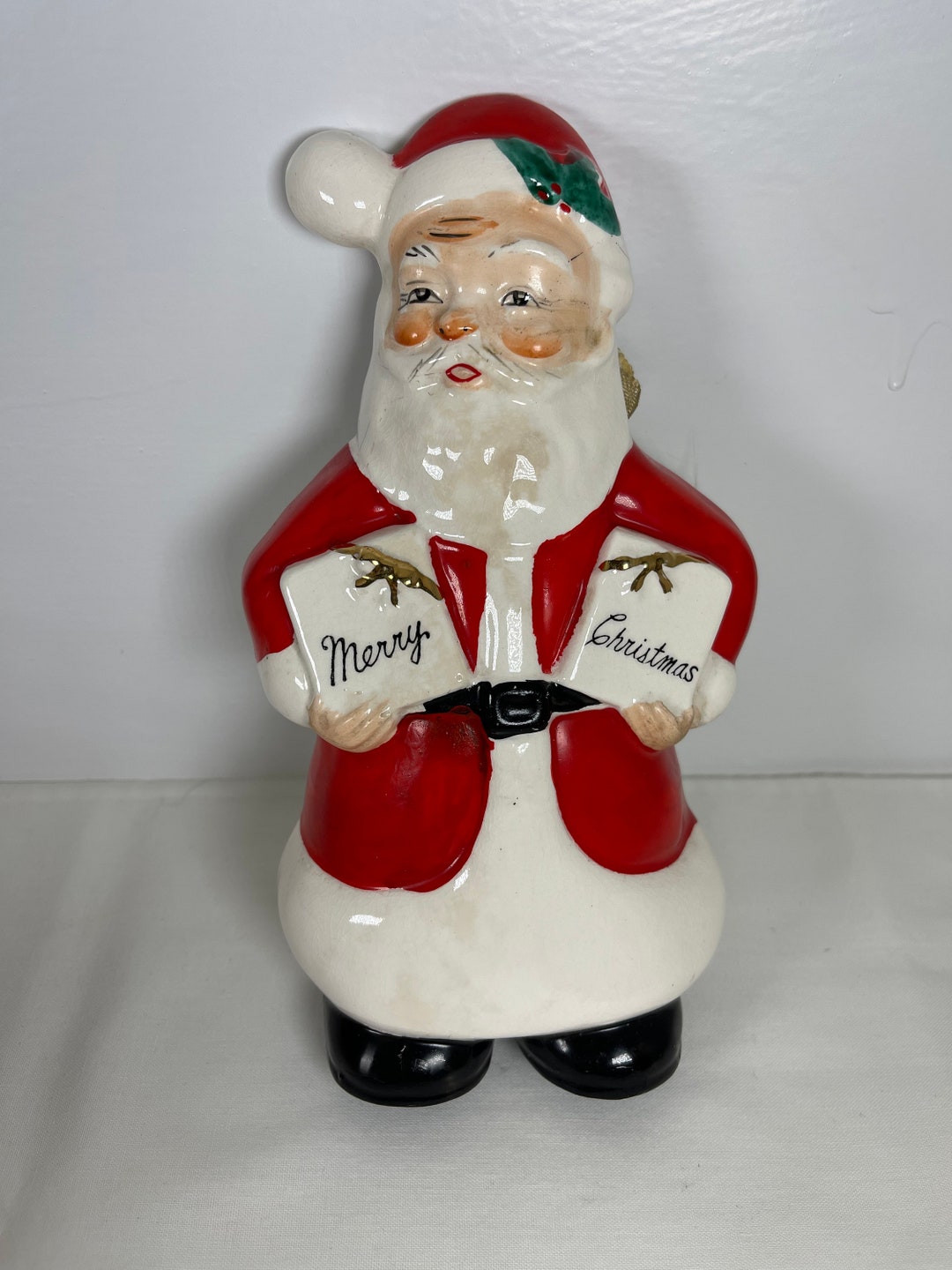 Vintage Yona Original Japan Mid Century Santa Claus Wall Pocket-merry ...