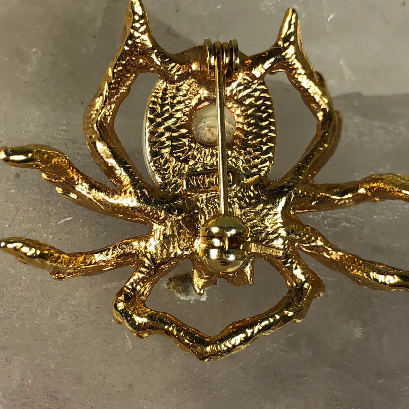 Vintage Roman Spider Pin-faux Pearl-red Eyes-mid Century Jewelry ...