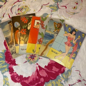 Vintage 1940s Pinup Cartoon Girls Postcard-new Old Stock-used-each-7 ...