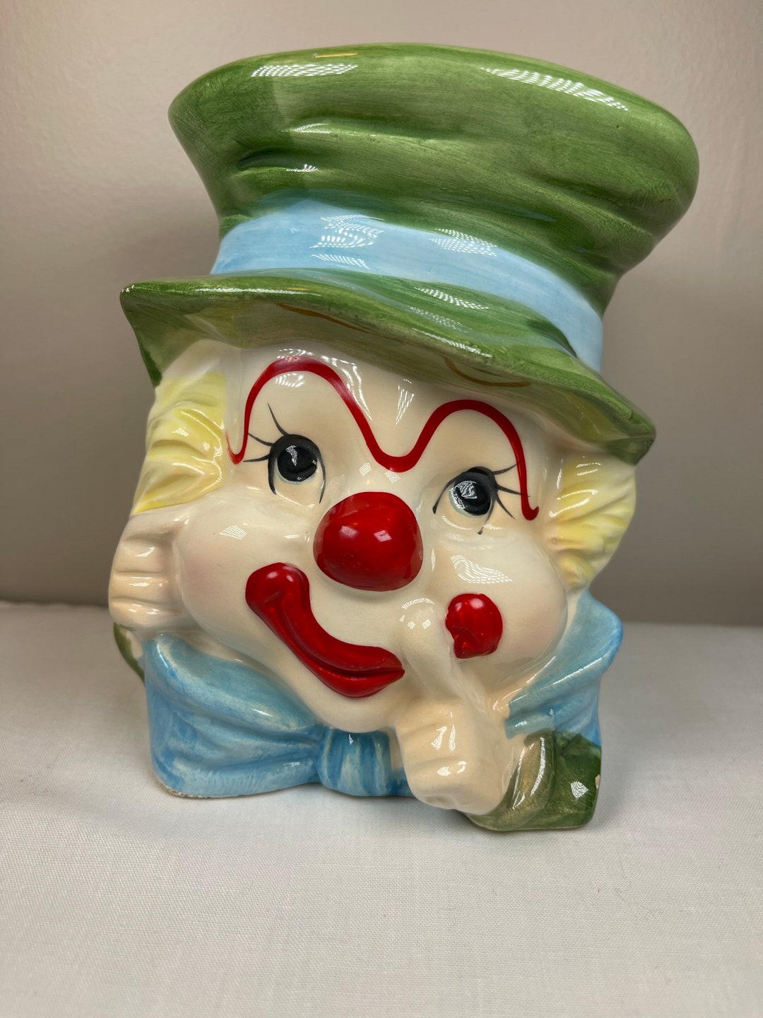 Vintage Rubens Clown Head Vase - Rubens Kitschy Clown Head Vase - Head ...