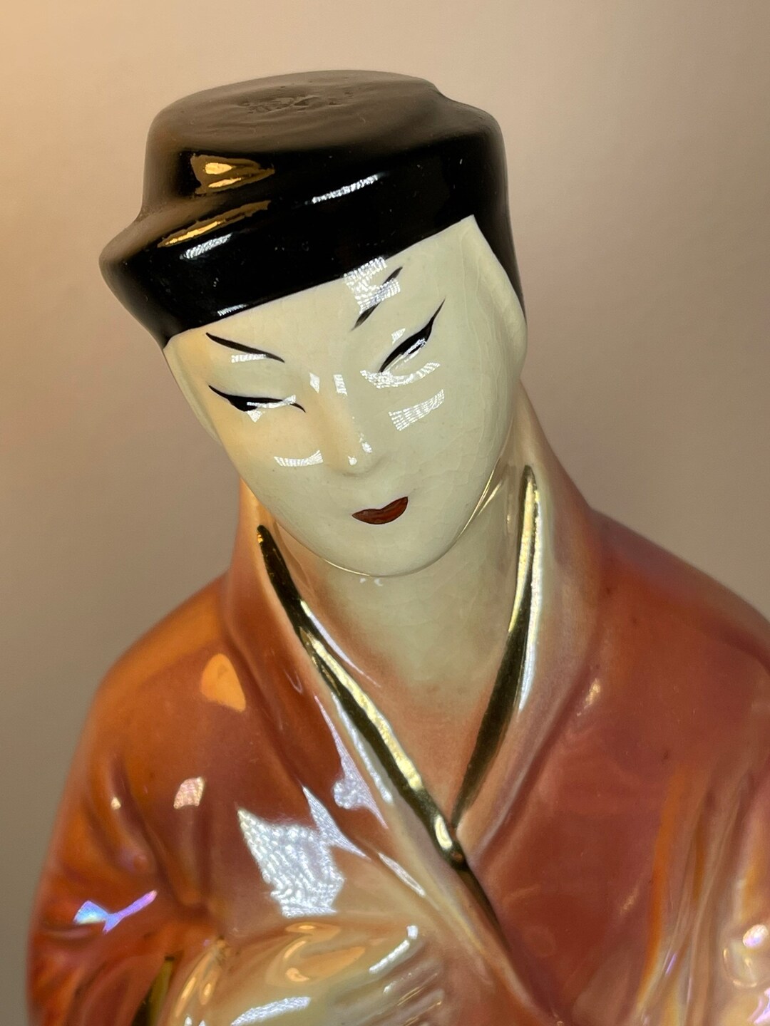 Vintage Mid Century All Ceramic Geisha Girl Statue-figure-kitschy-pink ...