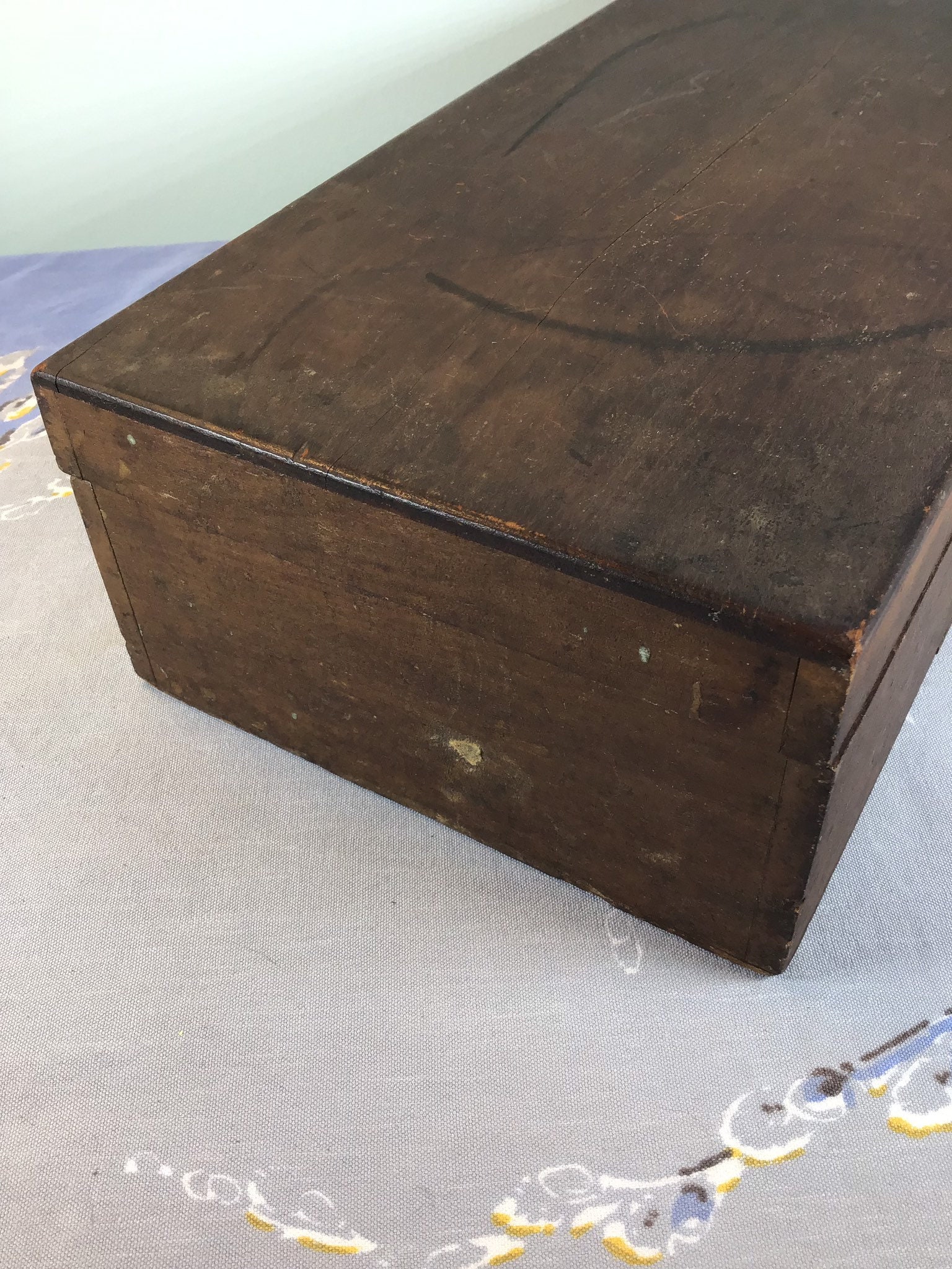 Vintage handmade wood box with advertising-antique wooden | Etsy