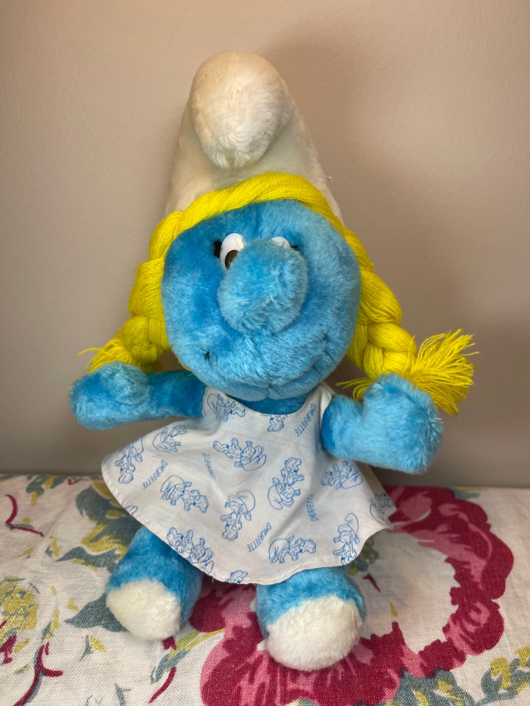 Vintage 1981 the Smurfs Peyo Wallace Berrie Toys Smurfette 10” Sitting ...