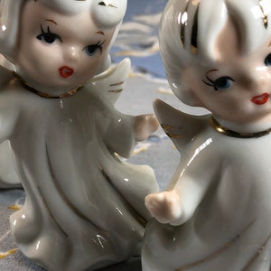Vintage Adorable Angel Set-set of 4 Angels-white Gowns-gold | Etsy