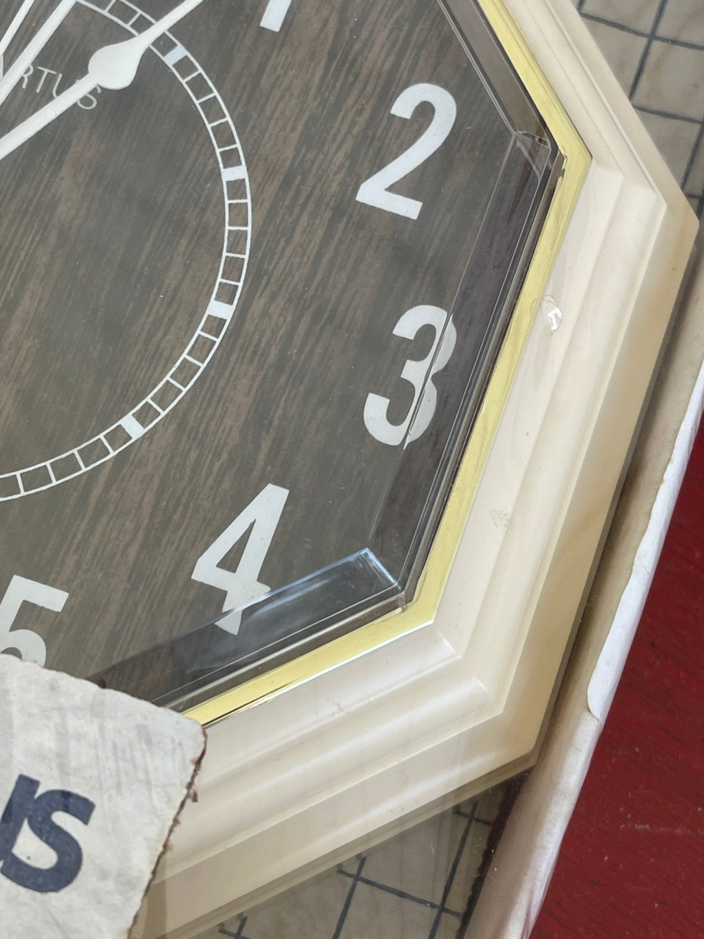 Vintage Octagon-nos-spartus Quartz Wall Clock-kitschy-kitchen Clock ...