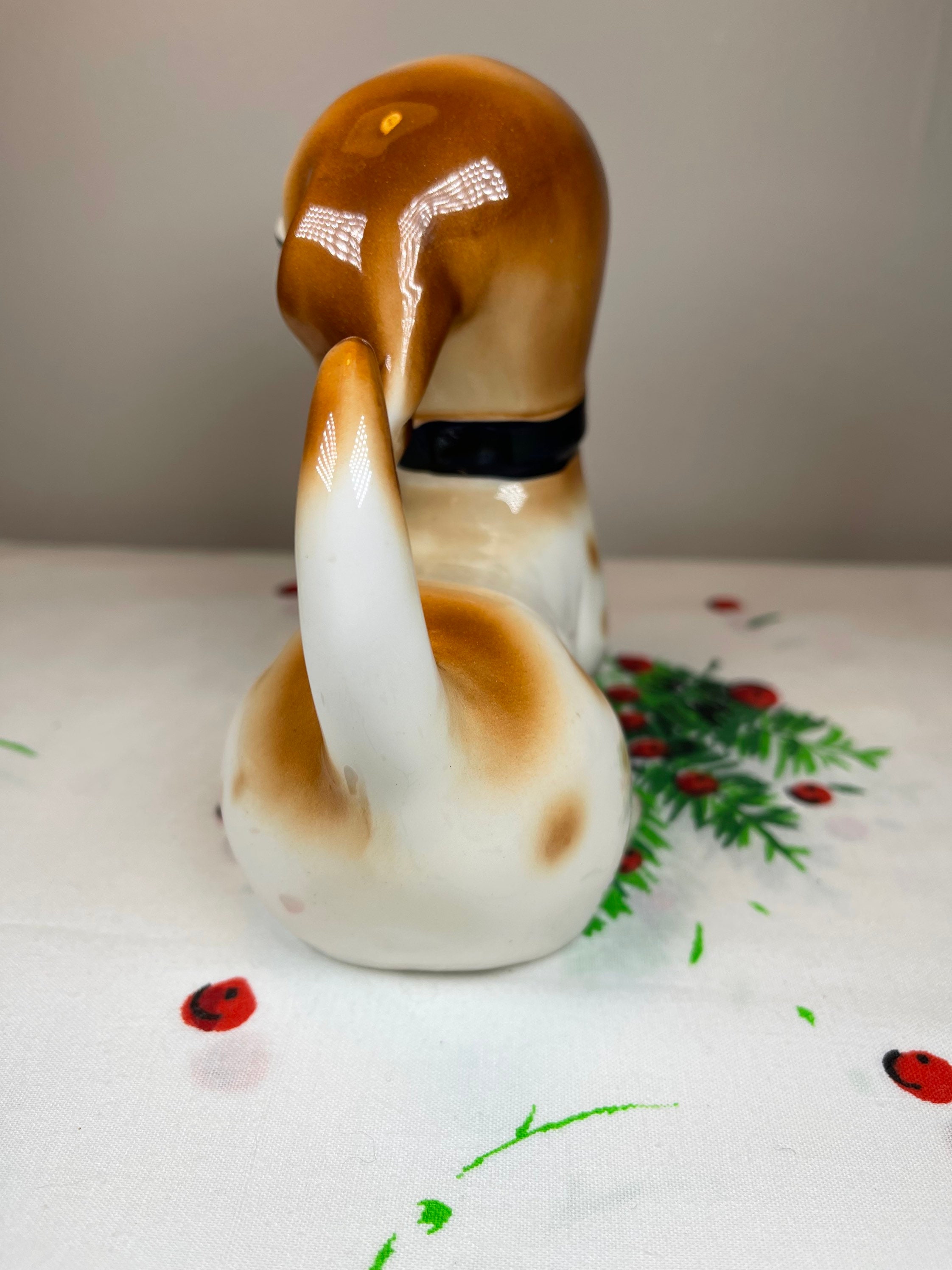 Vintage Large Ceramic Dog With Football-kitschy Figure-mid - Etsy