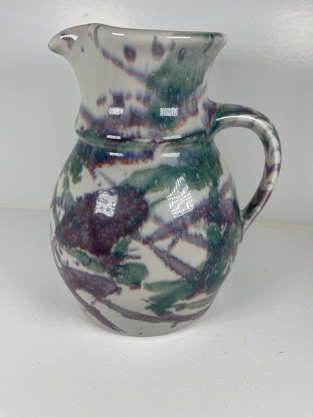 Vintage 1980s Kravec Studios Naples Fla Pottery Pitcher-handled Pitcher ...