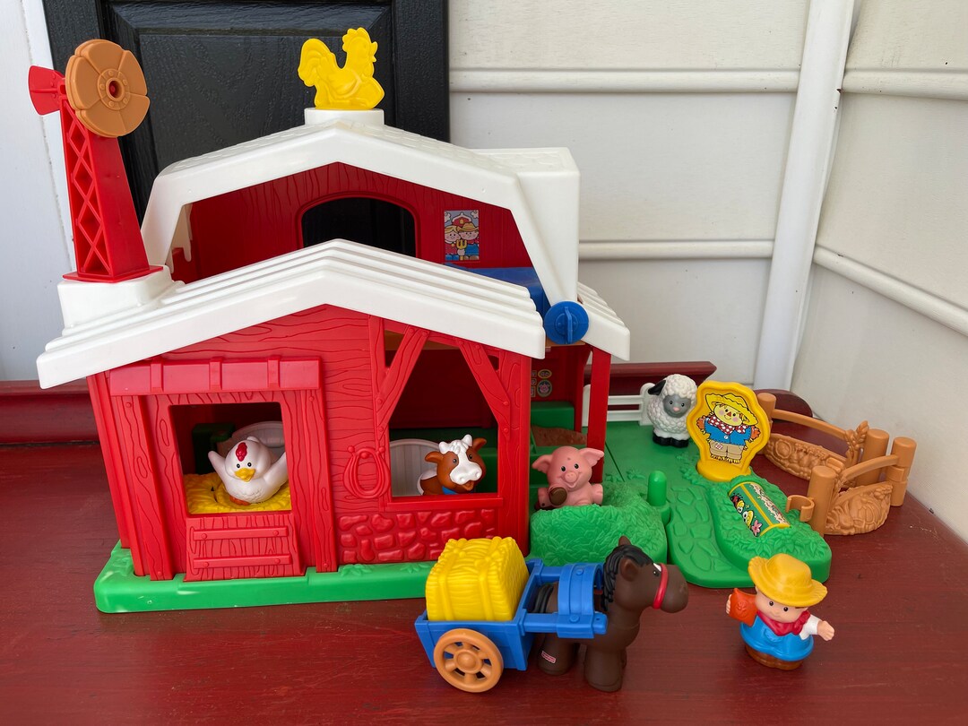 Vintage 1999 Little People Red Barn Foldable Play Set With Working ...