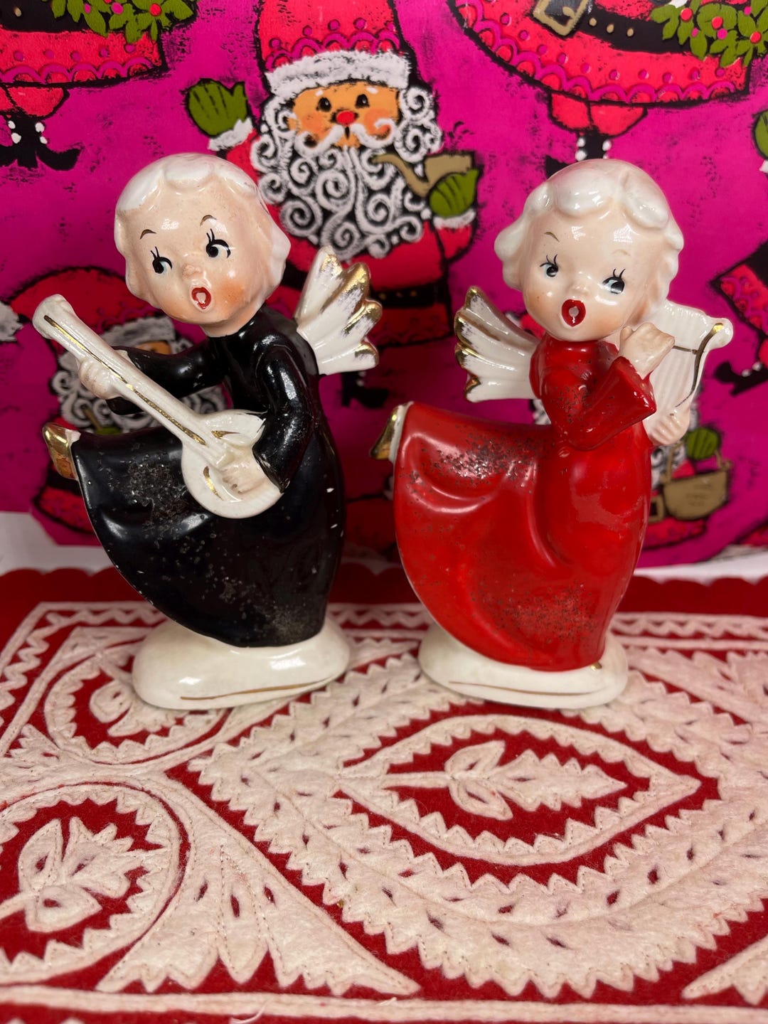 Vintage Dancing Christmas Angels Salt & Pepper Shaker Set-mid Century ...
