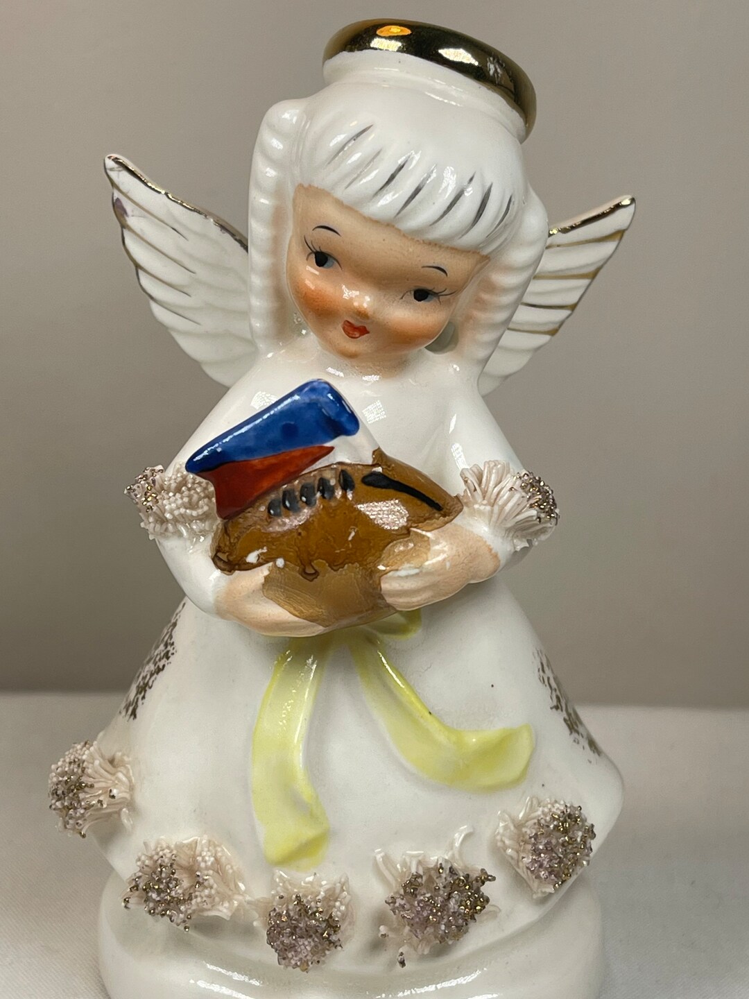 Vintage Napco November Birthday Angel-angel Holding Football-mid ...