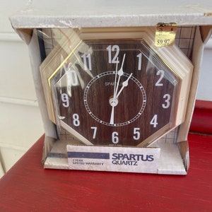 Vintage Octagon-nos-spartus Quartz Wall Clock-kitschy-kitchen Clock ...