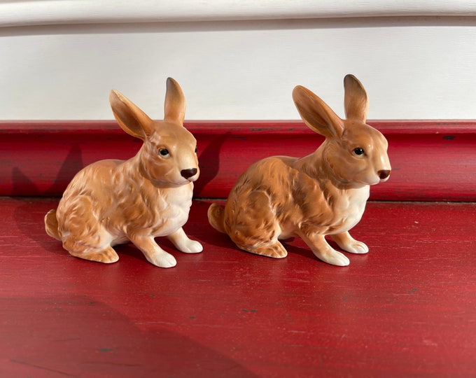 Vintage Lefton H6664 Brown Rabbit Figurine-2 Available Priced Each-mid ...