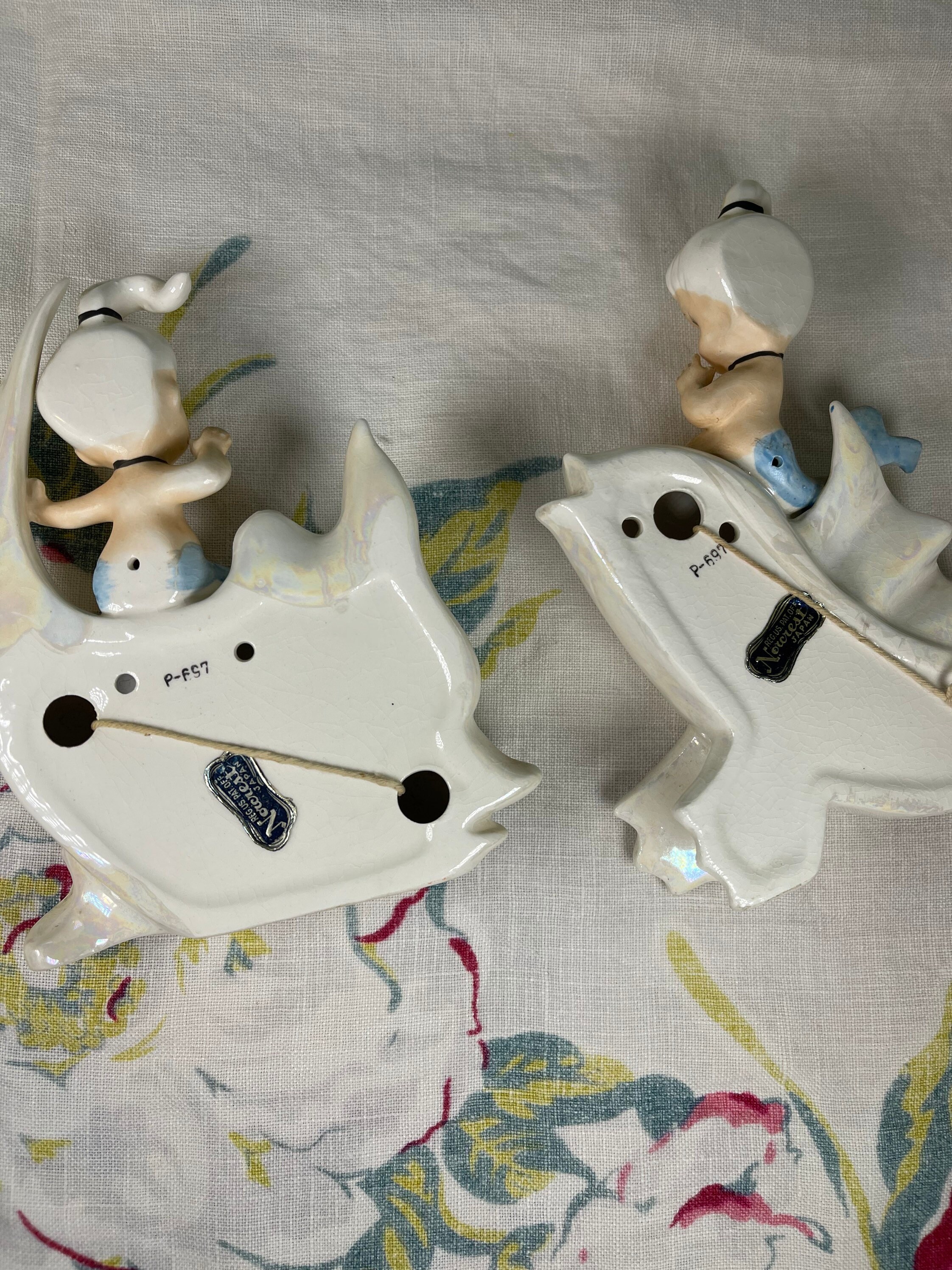 Vintage Norcrest Mermaids Riding Fish Wall Plaques-kawaii - Etsy